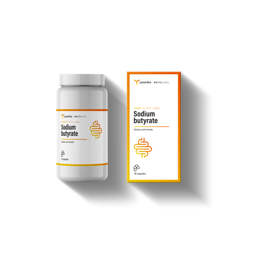 Vitamins In Capsules Sodium Butyrate Yasenka WHITE LABEL